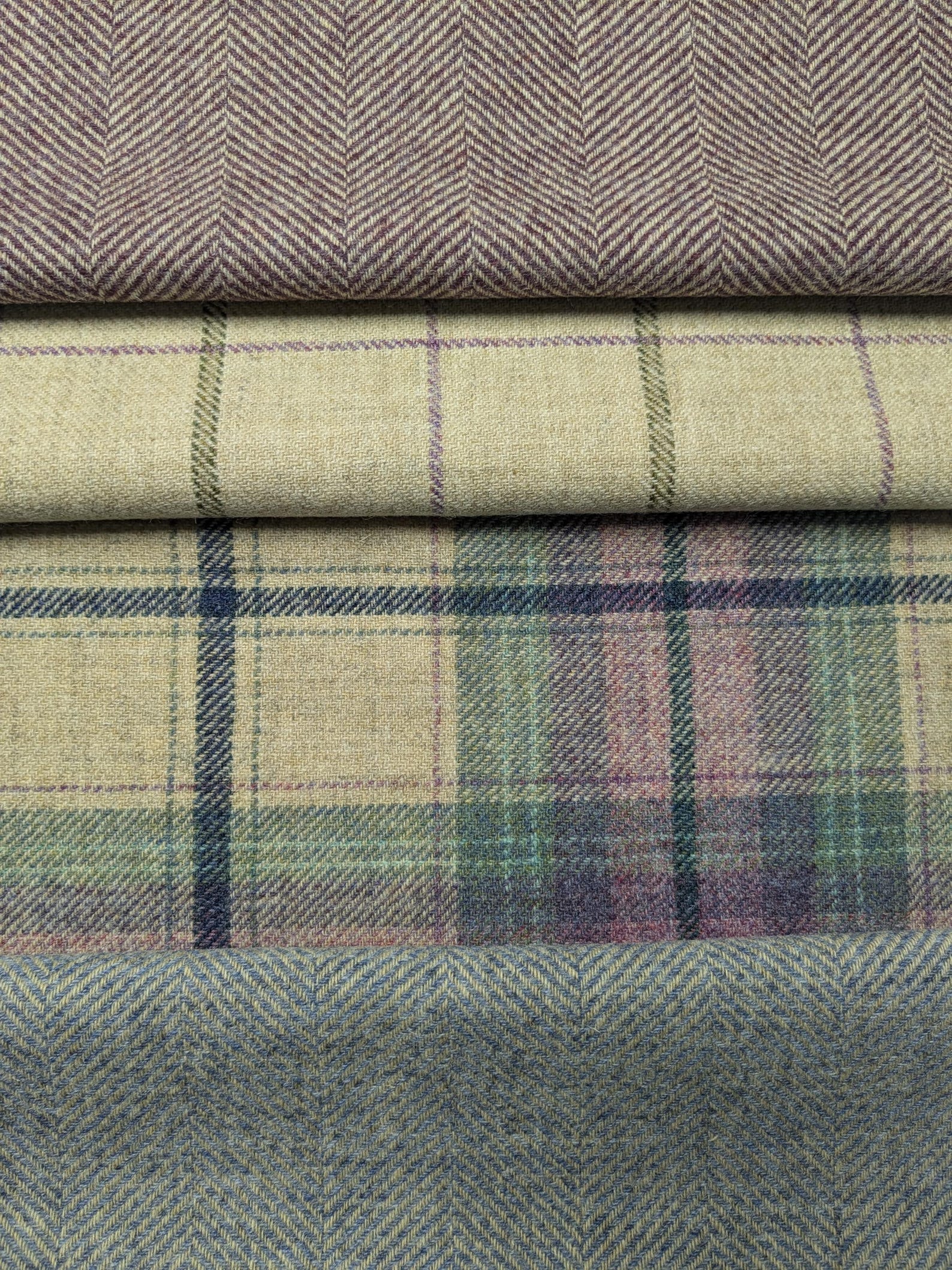 Wool Fabric Craft Bundles, 100% Wool, Check/plaid. Offcuts & Remnants ...