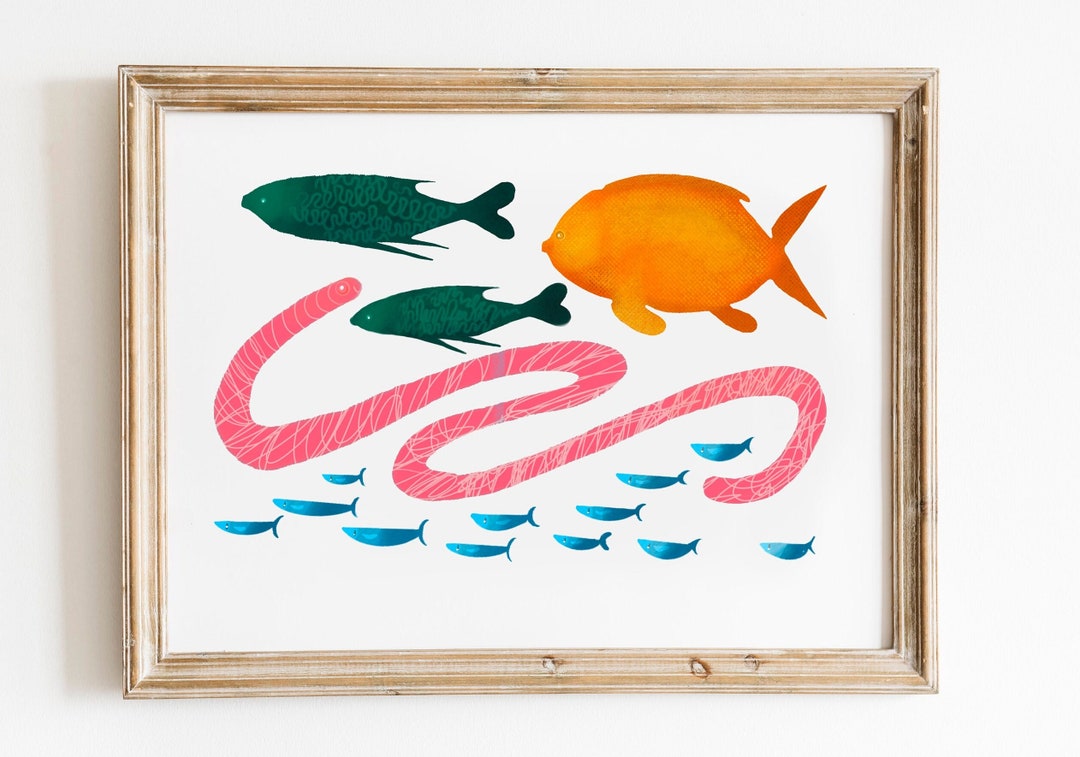 Midcentury Modern Fish Art Print: Sea Friends (digital Download) - Etsy