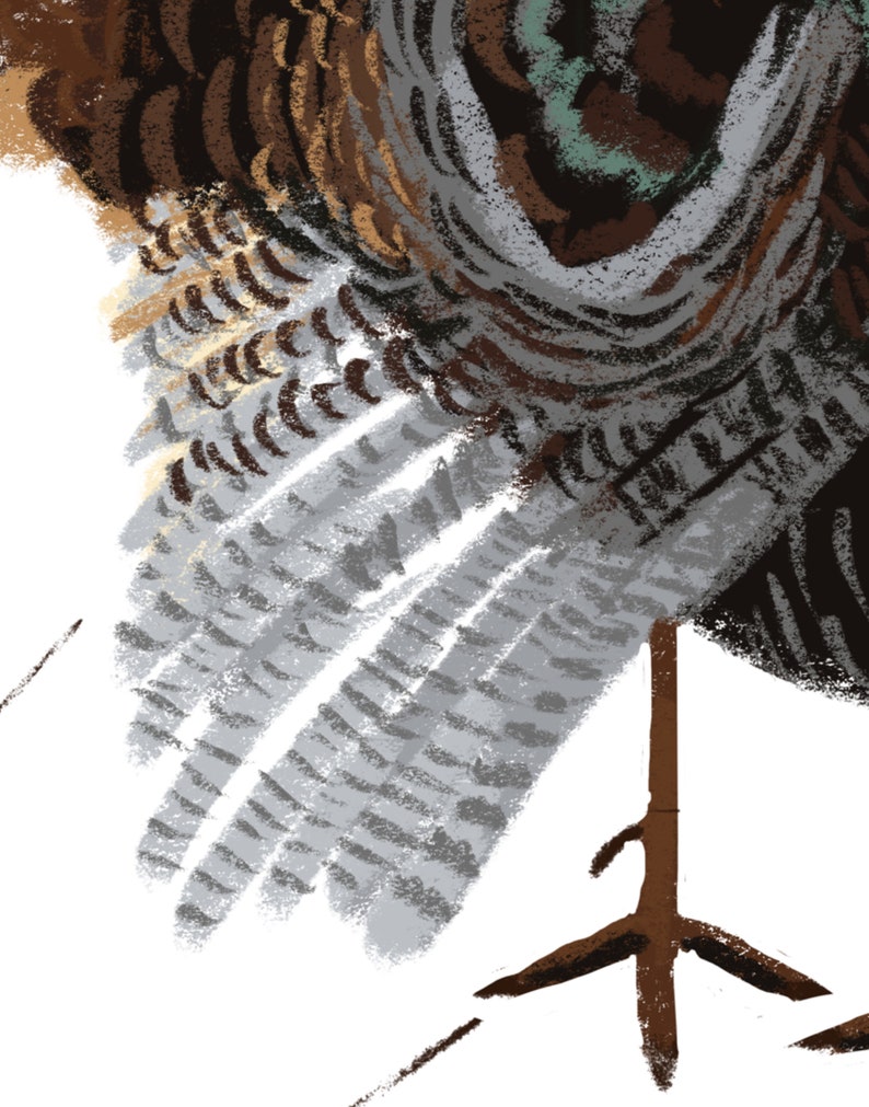 Wild Turkey - Holiday Printable, Digital Download, Drawing Print ...