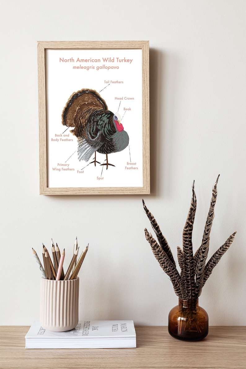 Wild Turkey - Holiday Printable, Digital Download, Drawing Print ...