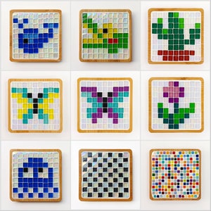 Mosaic Coaster Custom Diy Kit for Kid Craft Kit for Adult Pixel Art and ...