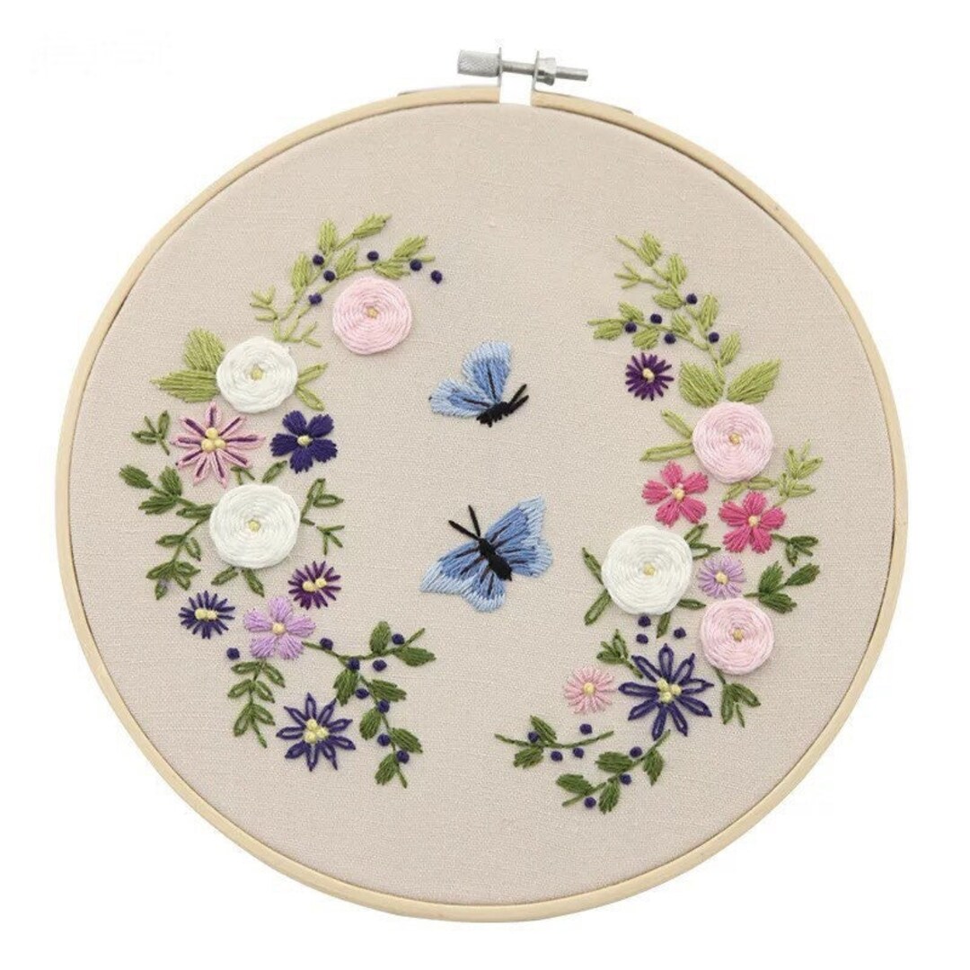 Embroidery Kit for Beginner Floral Embroidery Pattern Little Flower ...