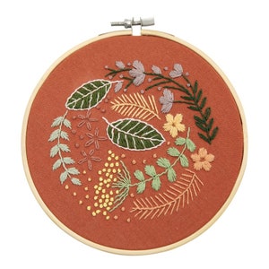 Plants Embroidery Kit for Beginner Modern Flower Patterns Embroidery ...