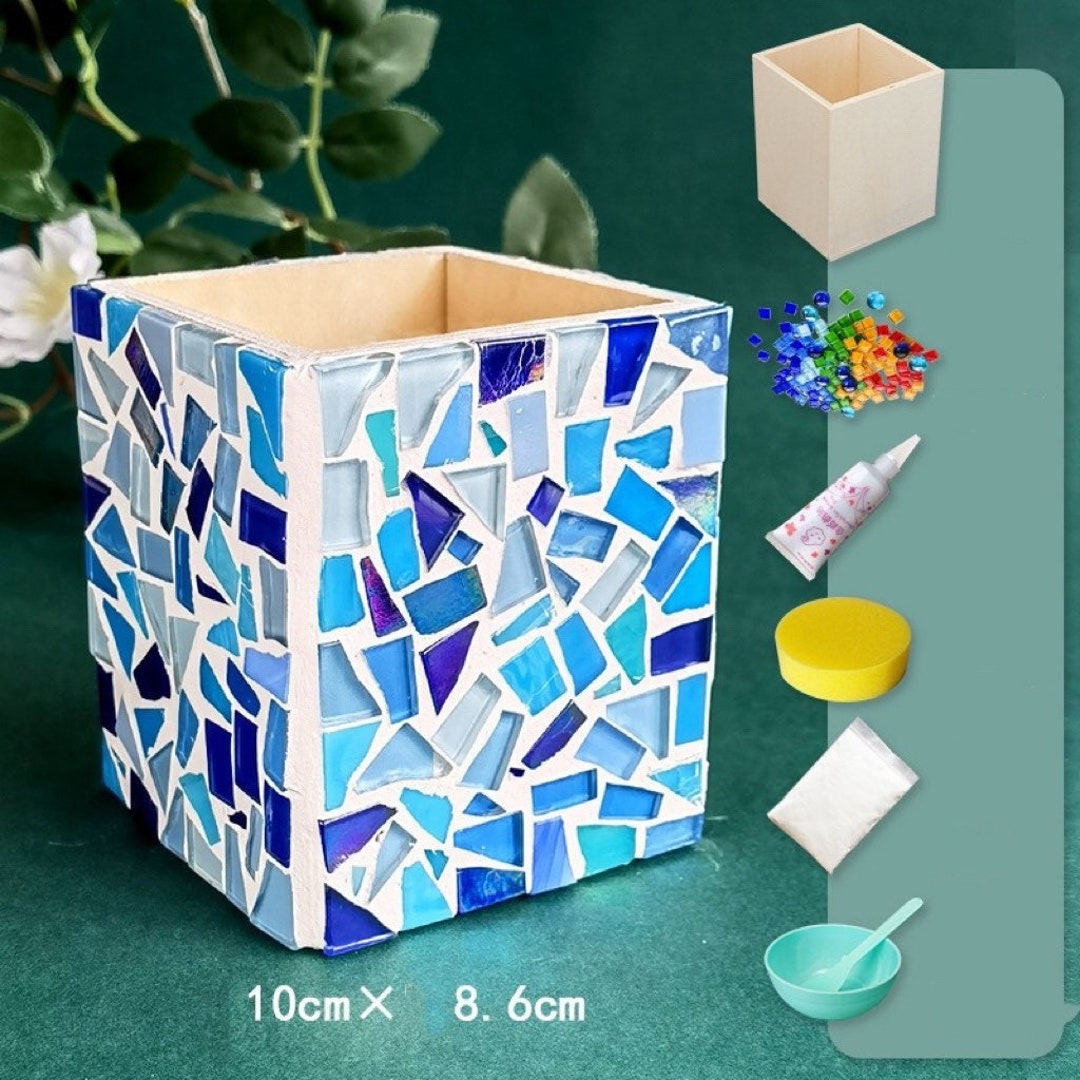 DIY Mosaic Pen Holder Kit: Handmade Craft Gift for Teacher - Etsy