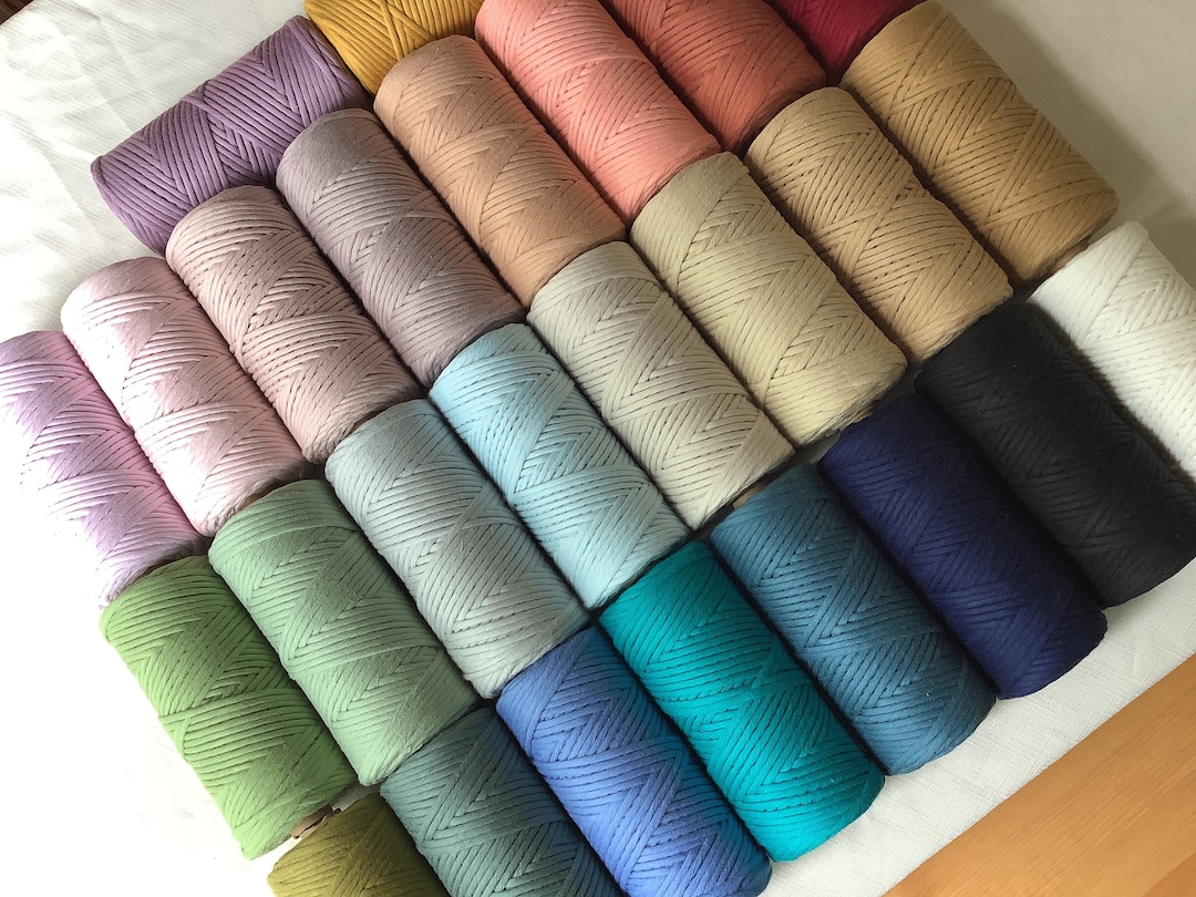 3mm Macrame Cord Premium Coloured Cotton Cord Craft Macrame Rope Single ...