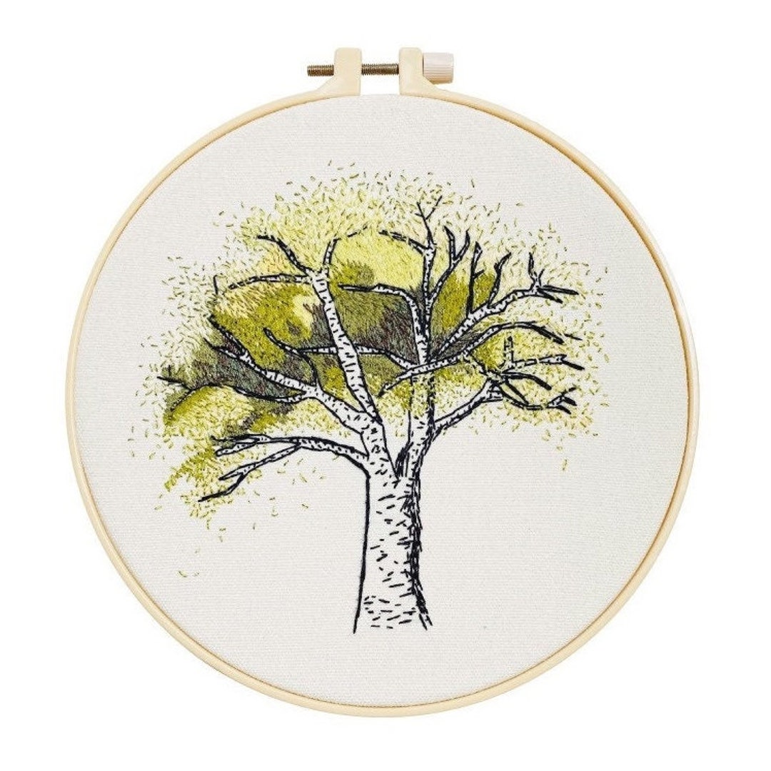Embroidery Kit for Beginner Autumn Trees Realistic Embroidery Art ...