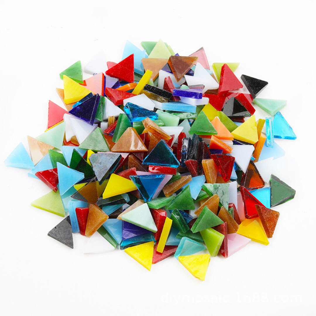 Stained Glass Mosaic Pieces Pre Cut Mosaic Tiles Assorted Colours DIY ...