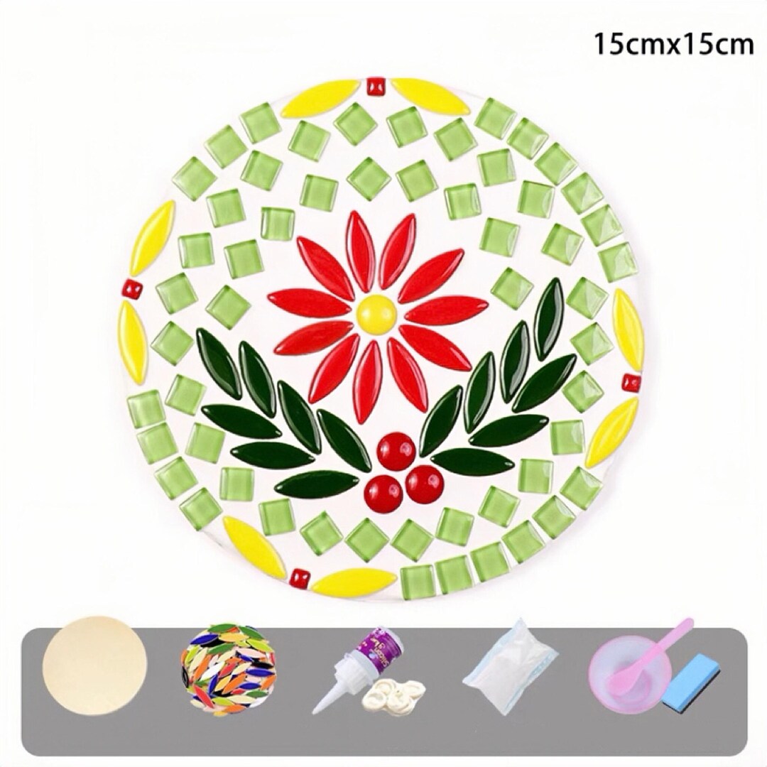 Mosaic Kit Diy Trivet Craft Kits for Adults Kids Glass Tile Kit Make ...