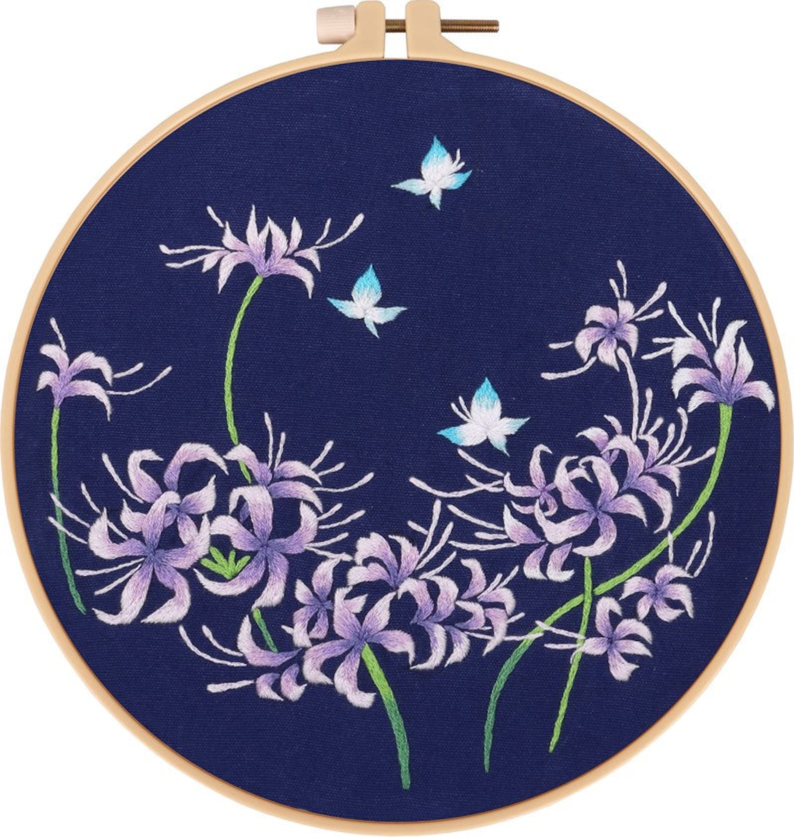 Floral Embroidery Kit Lotus Orchid Night Blooming Buddhist - Etsy