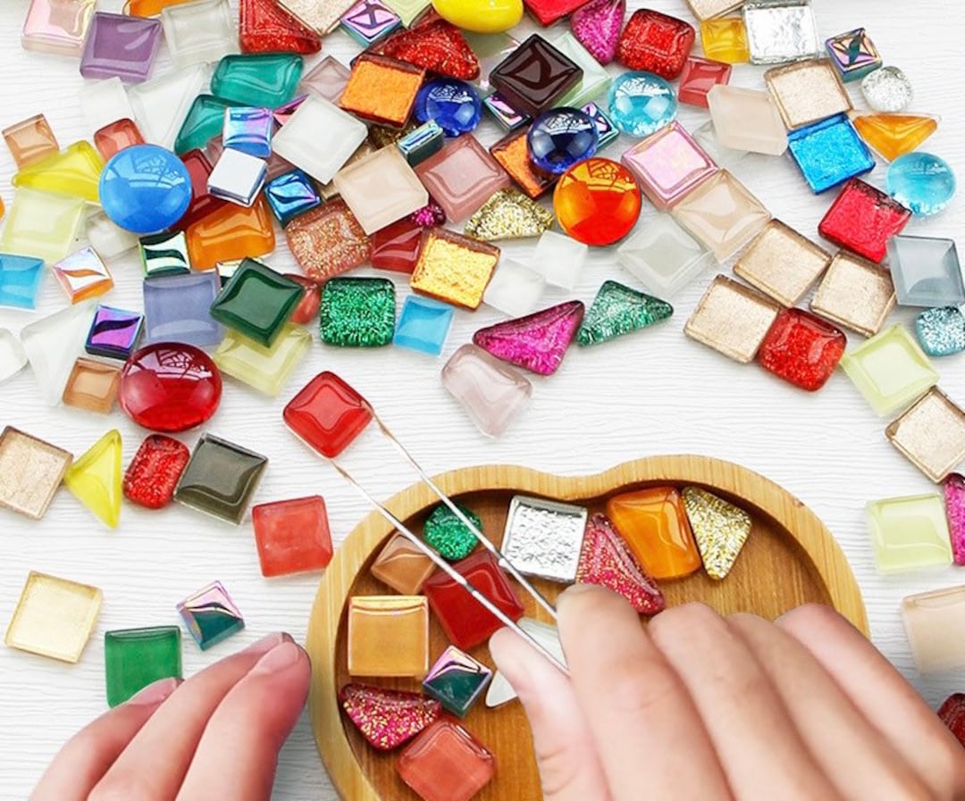 Mosaic Glass Tiles Assorted Colours and Shapes Mosaic Tiles DIY Craft ...