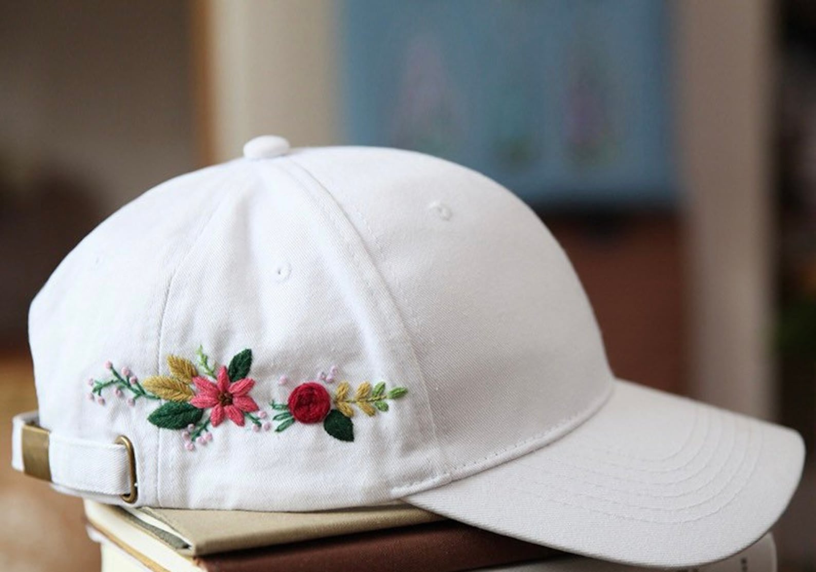 Embroidery Hat Kit Beginner Embroidery Kit Vintage Floral - Etsy