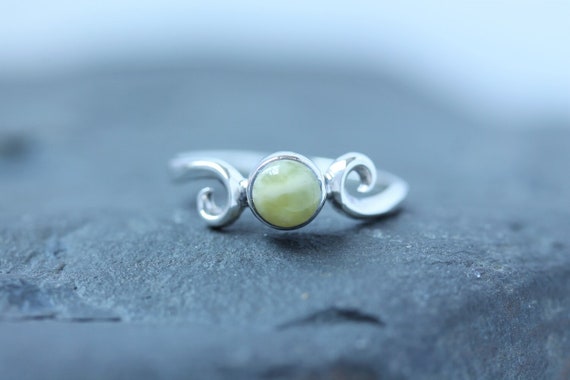 Scottish Marble Stone Ring Swirl Shoulder Hallmarked 925 | Etsy