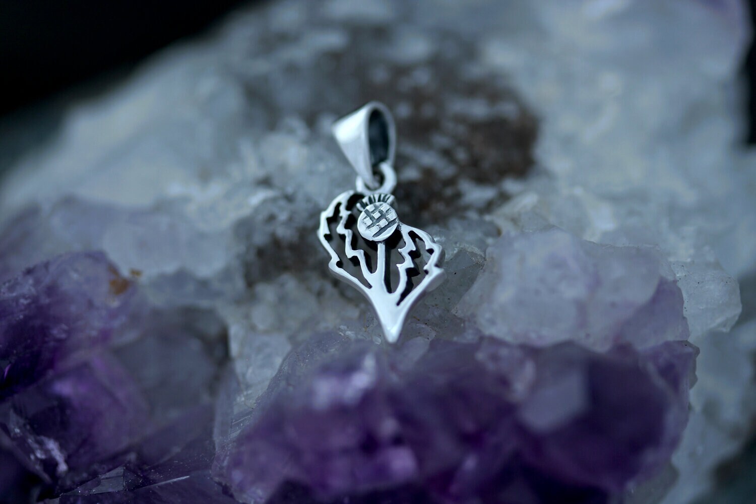 Scottish Thistle Pendant With Hallmarked 925 Sterling Silver - Etsy
