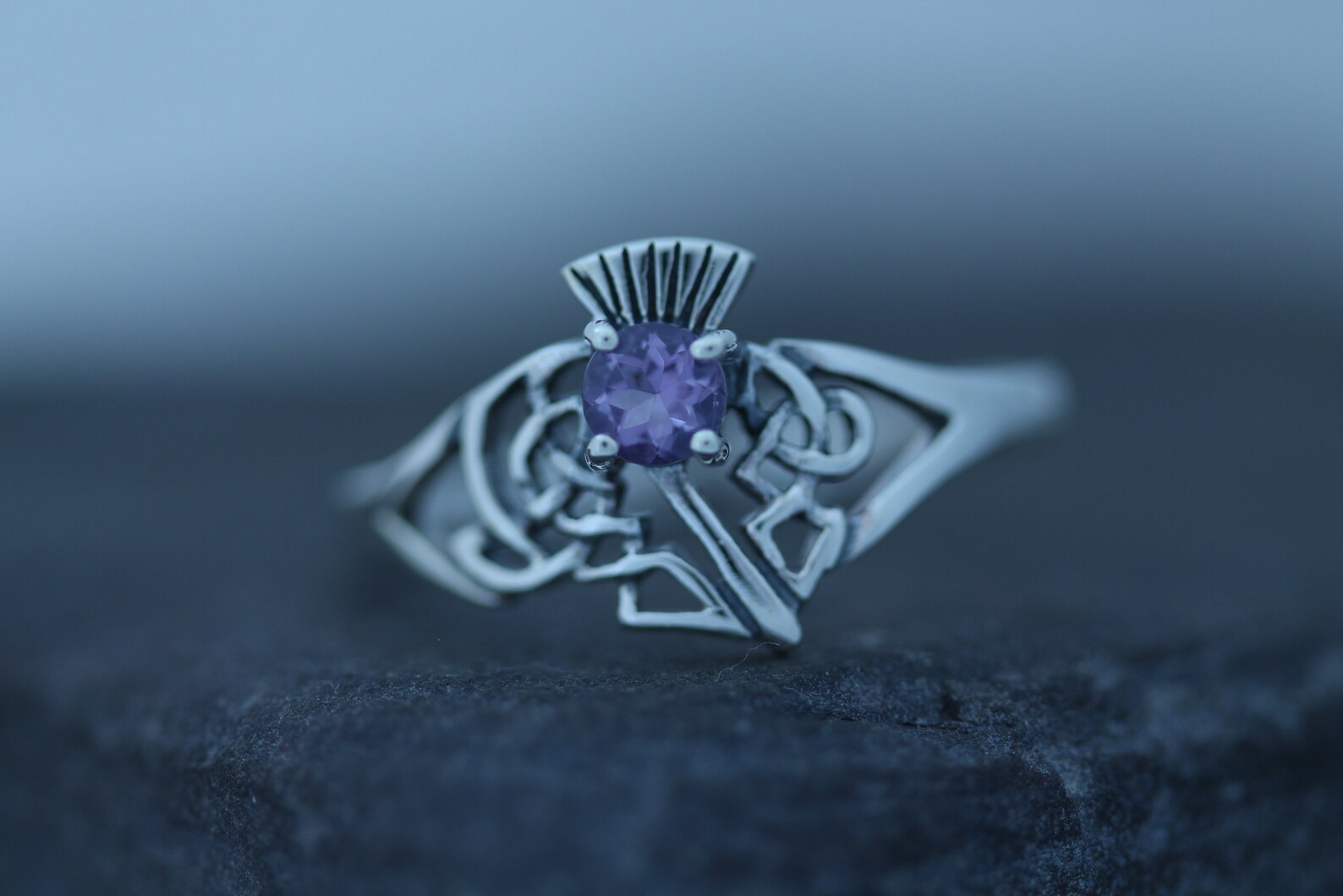 Scottish Thistle Ring Hallmarked 925 Sterling Silver | Etsy