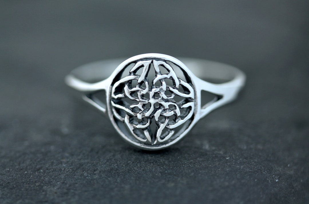 Celtic Knot Ring - Eternity Four Seasons Shield - Hallmarked 925 ...