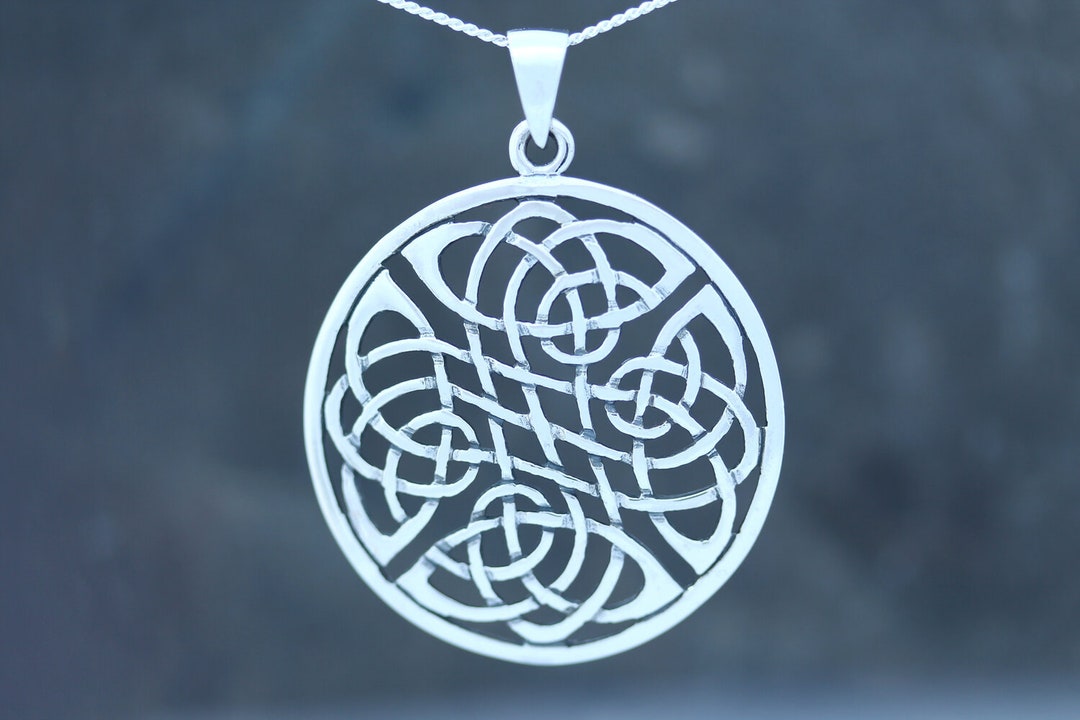 Celtic Knot Pendant - Large Shield Knot- Hallmarked 925 Sterling Silver ...