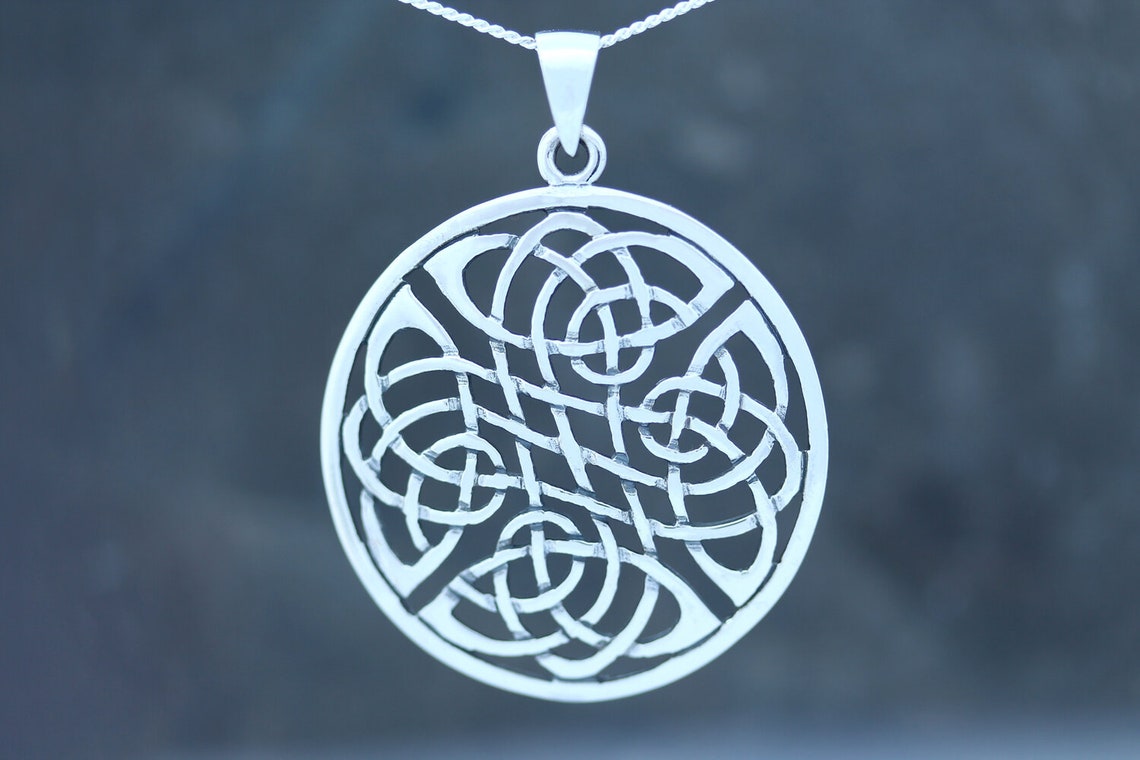Celtic Knot Pendant Large Shield Knot Hallmarked 925 | Etsy