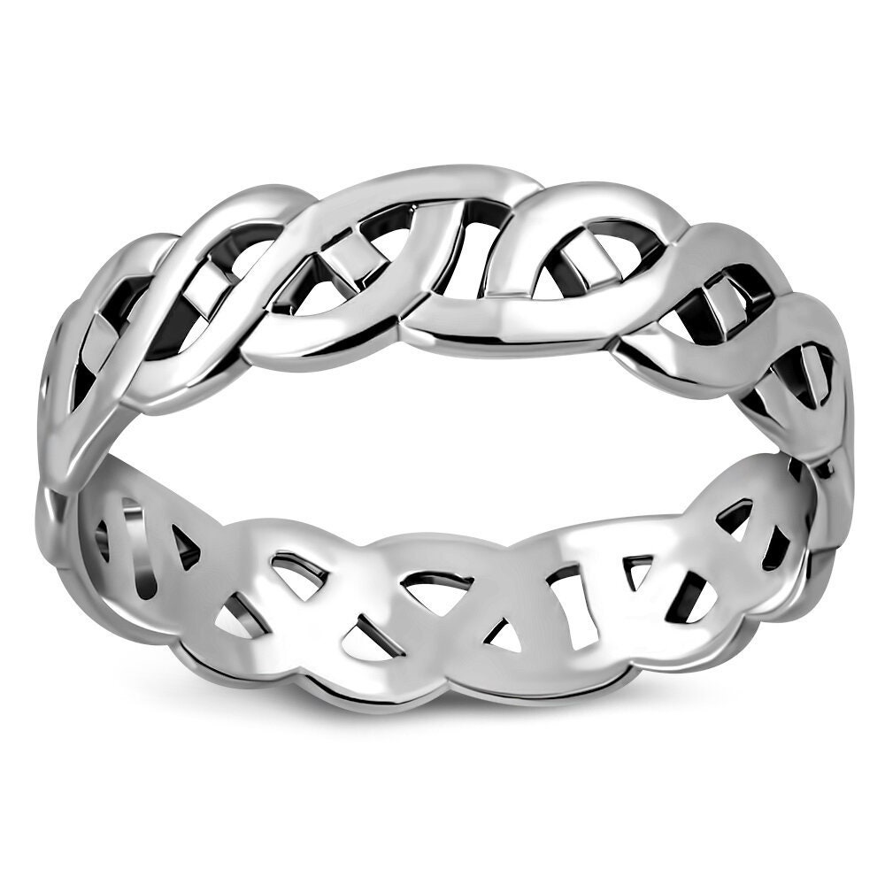 Celtic Knot Band Ring - Simple Eternity Infinity - Hallmarked 925 ...