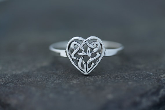 Celtic Knot Ring Celtic Heart Hallmarked 925 Sterling Silver Scotland Edinburgh Design Etsy