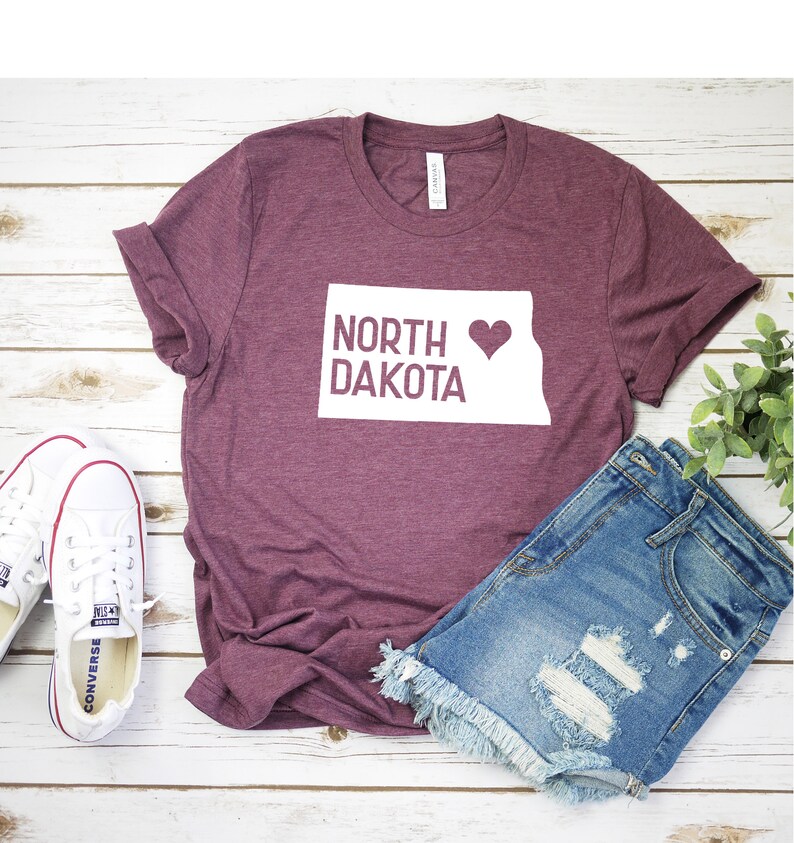 North Dakota Shirt Home State Shirt Love Home Shirt Graphic Tee Funny ...