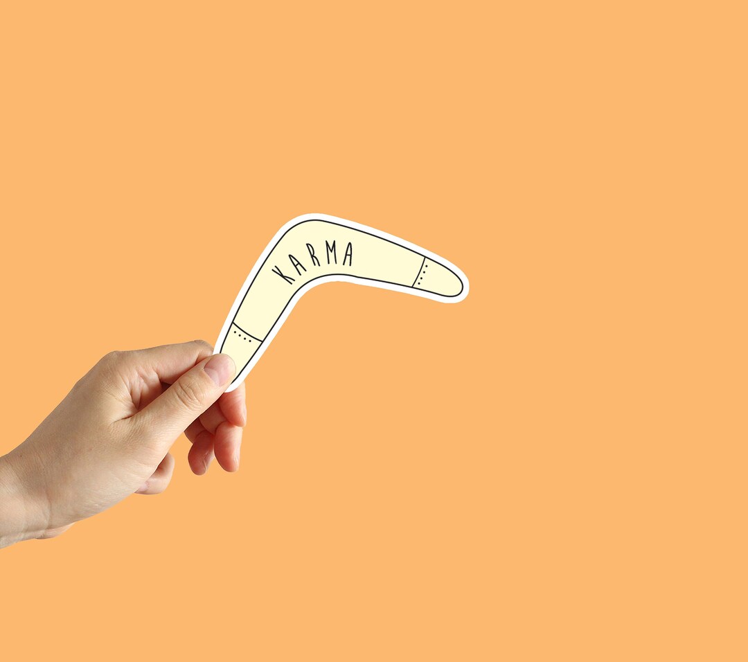 Karma Sticker Boomerang Sticker Water Bottle Laptop Phone Car Notebook ...