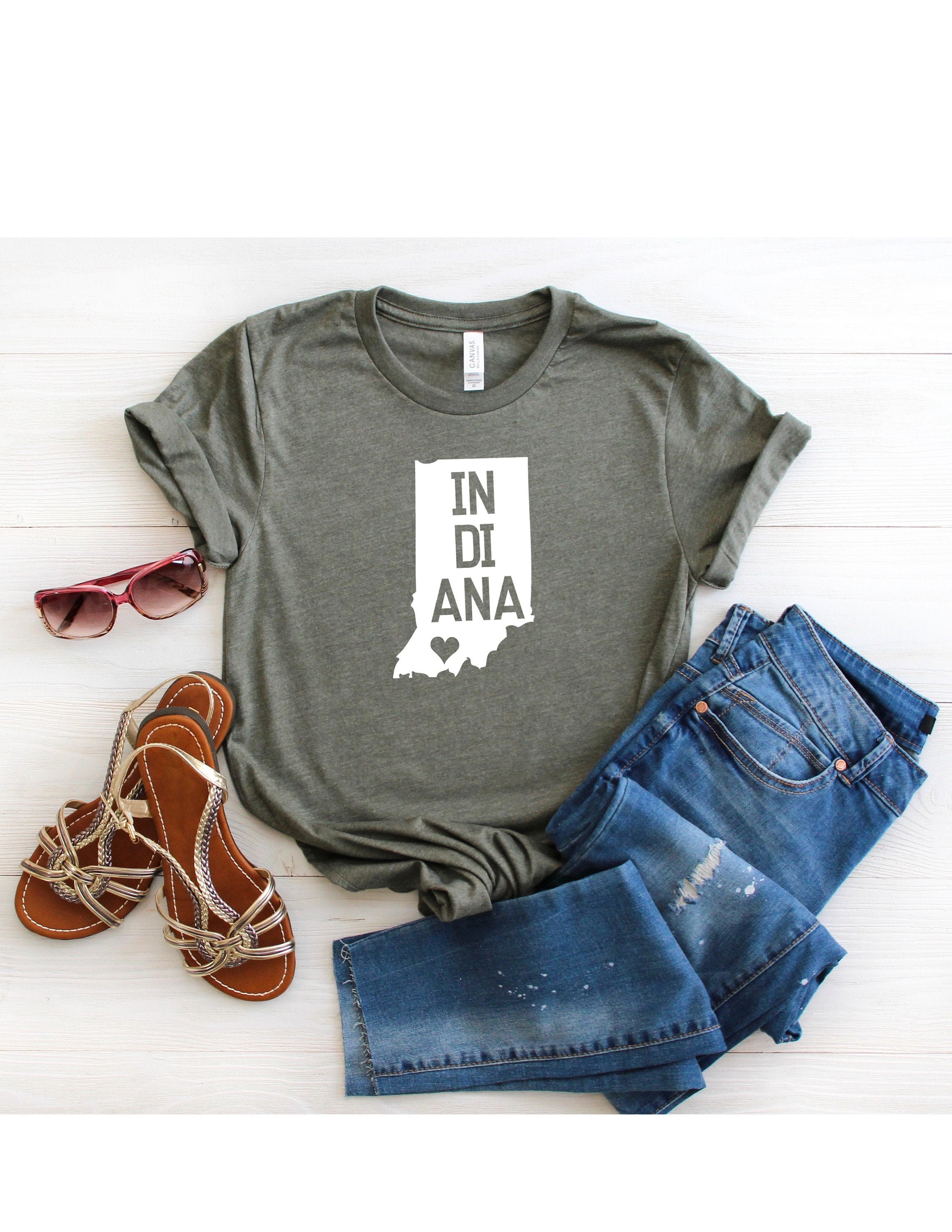 Indiana Shirt Home State Shirt Love Home Shirt Graphic Tee | Etsy