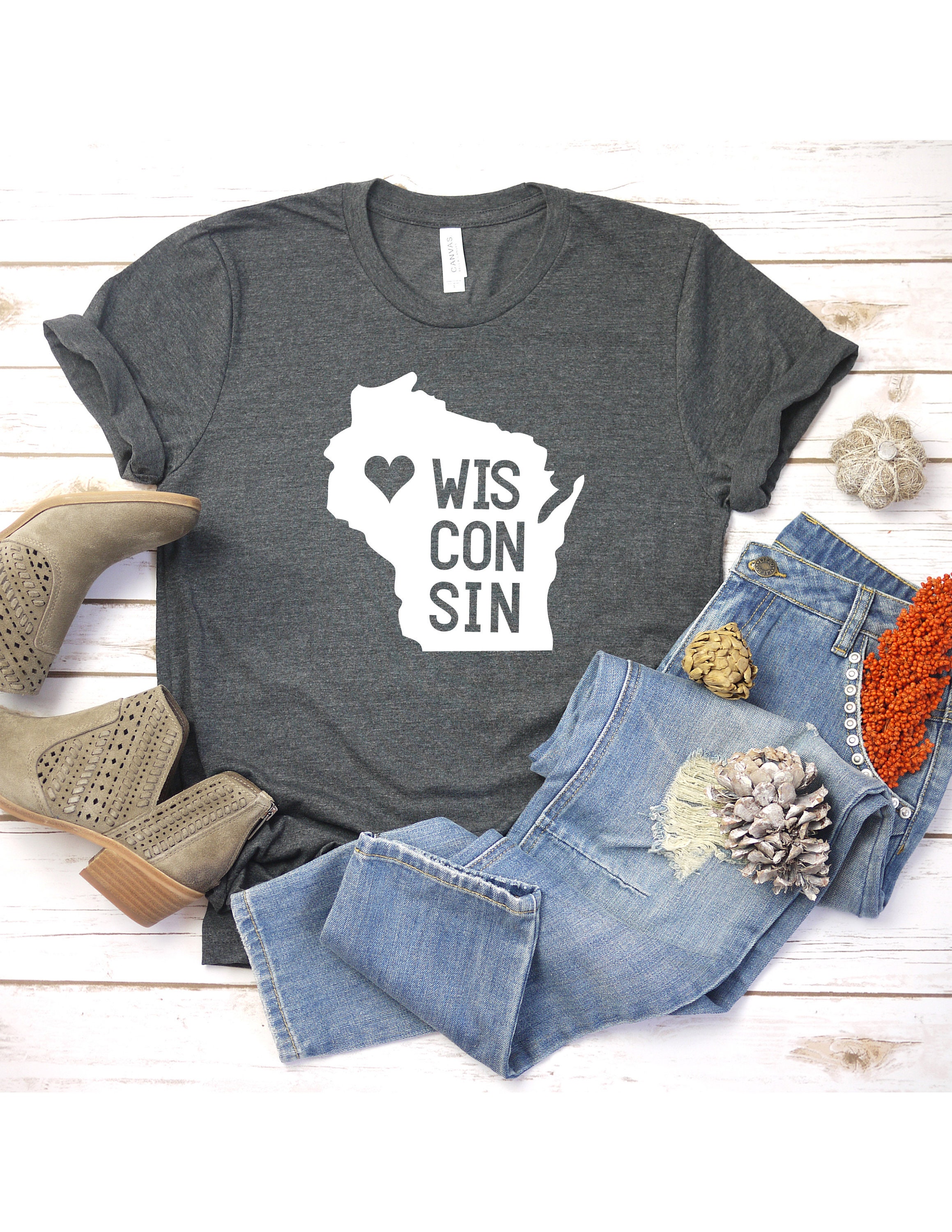 Wisconsin Shirt Home State Shirt Love Home Shirt Graphic Tee | Etsy
