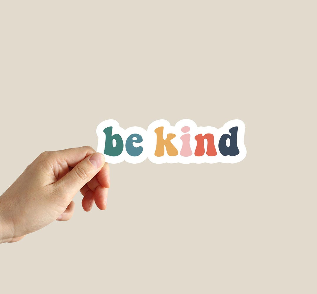 Be Kind Sticker Kindness Sticker Colorful Sticker Vintage Water Bottle ...