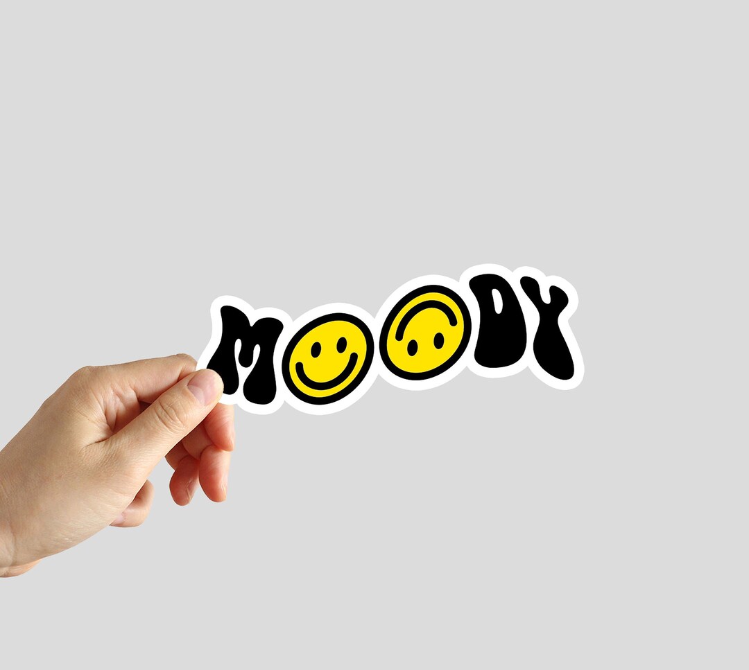 Moody Sticker Smiley Face Sticker Water Bottle Laptop Phone Car ...
