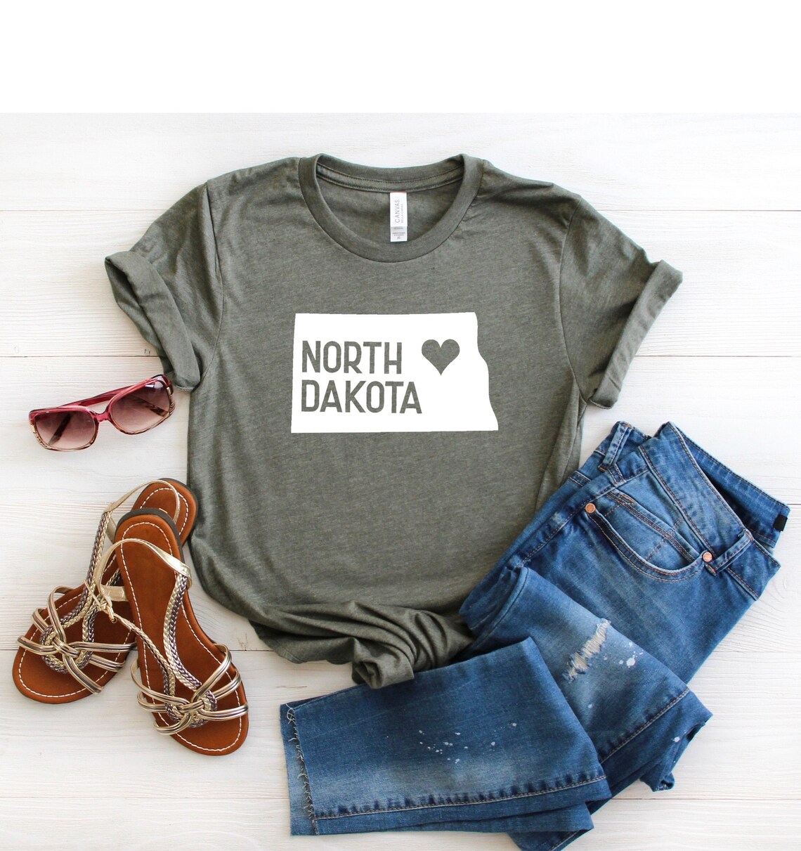 North Dakota Shirt Home State Shirt Love Home Shirt Graphic | Etsy