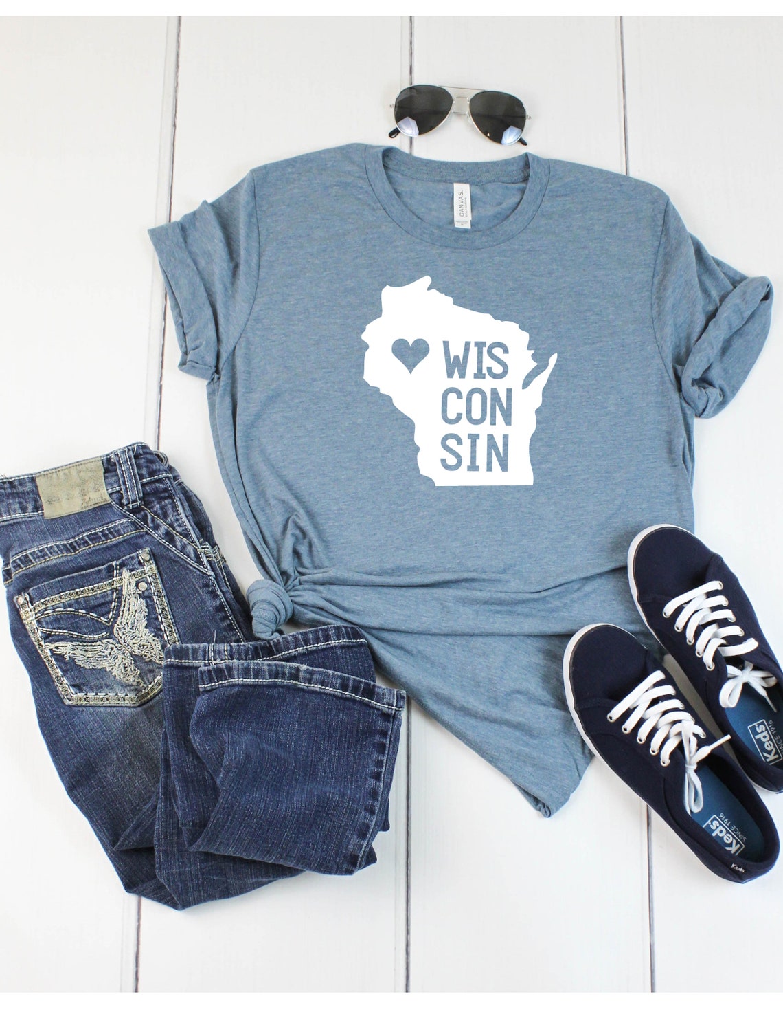 Wisconsin Shirt Home State Shirt Love Home Shirt Graphic Tee | Etsy