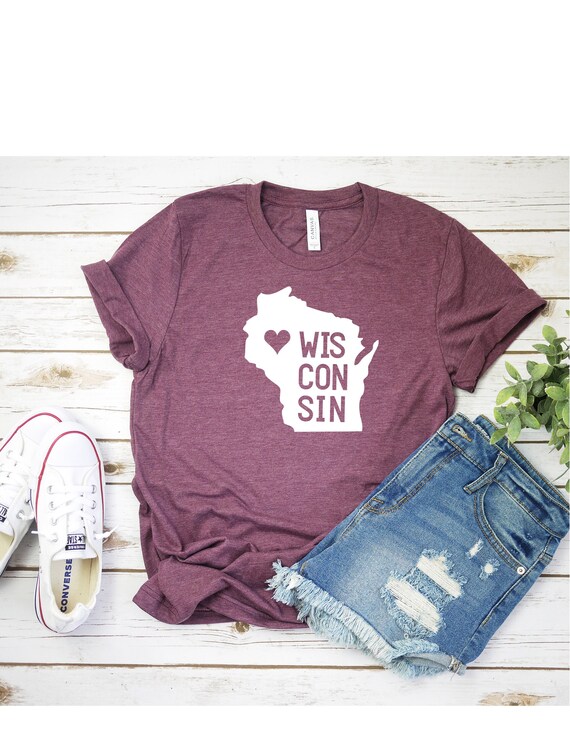 Wisconsin Shirt Home State Shirt Love Home Shirt Graphic Tee | Etsy