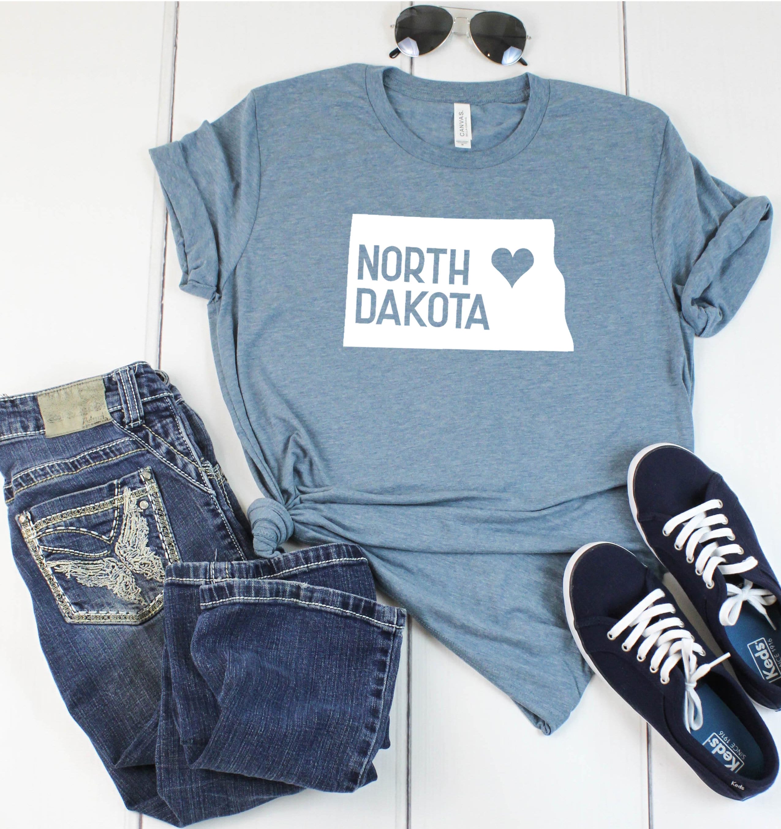 North Dakota Shirt Home State Shirt Love Home Shirt Graphic Tee Funny ...
