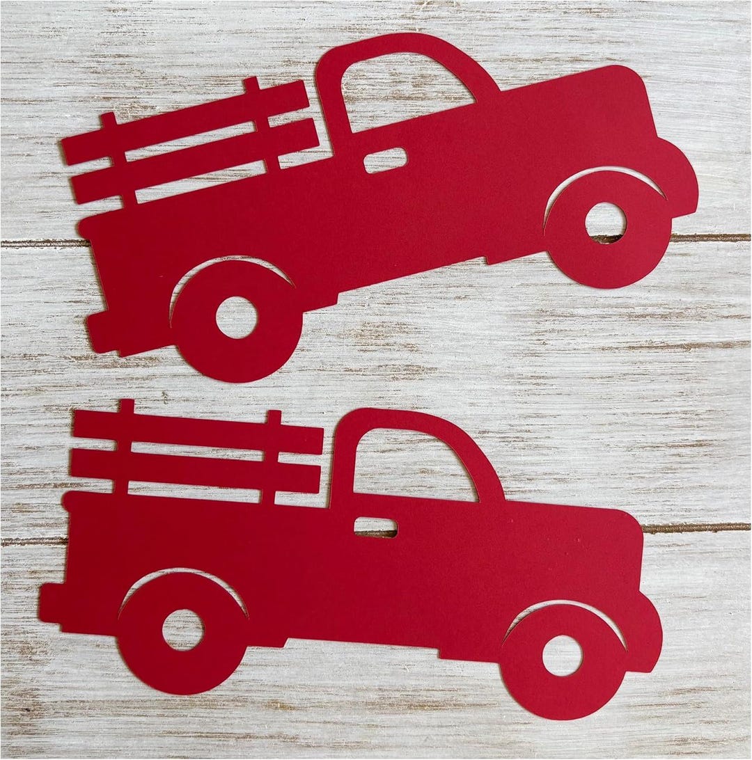 Red Pickup Truck Cutouts – Farmhouse 65 Lb. Cardstock DIY Crafts, 10 ...