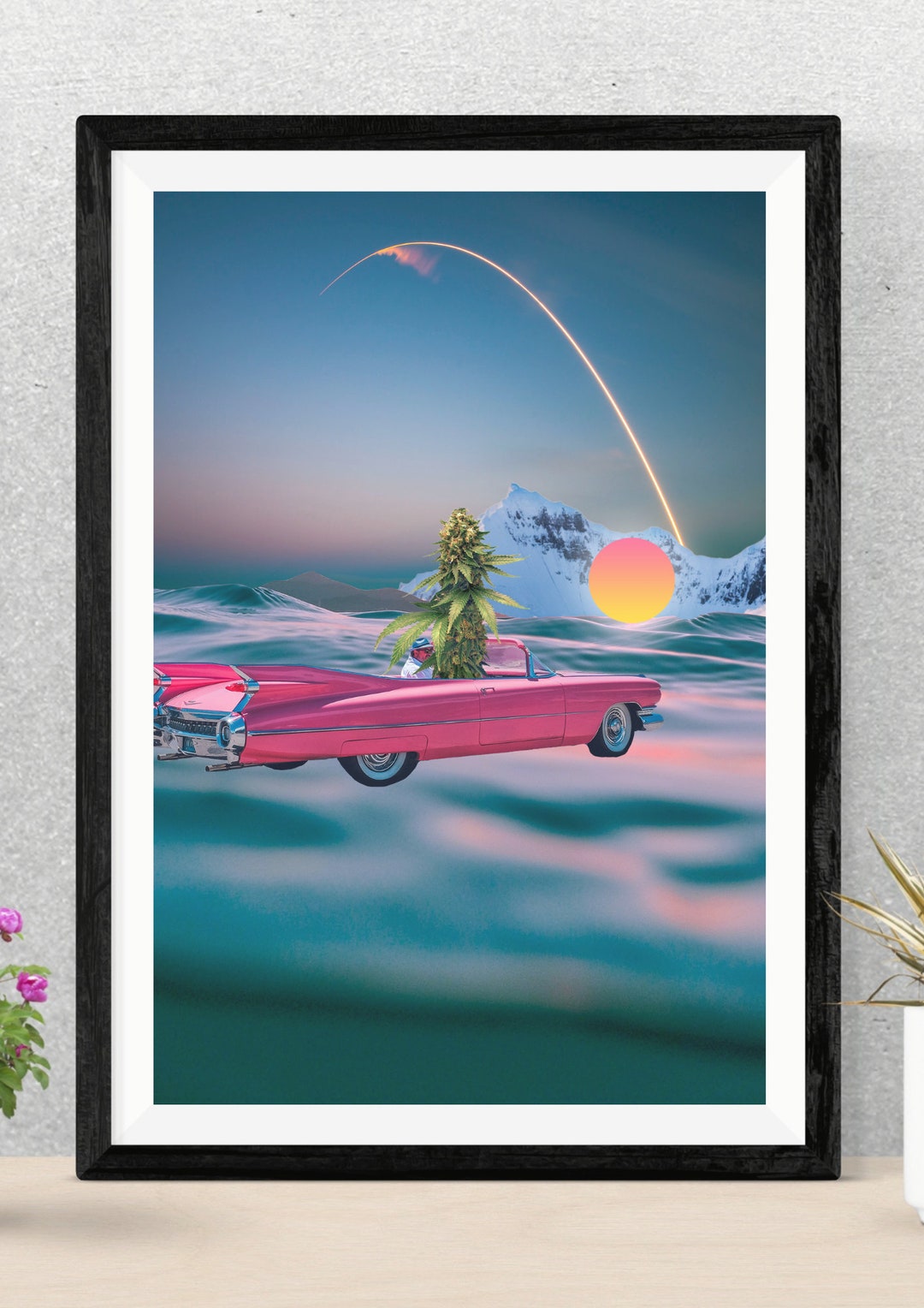 High Drive / Collage Art / Wall Art / Digital Collage / Vibrant / Weed ...