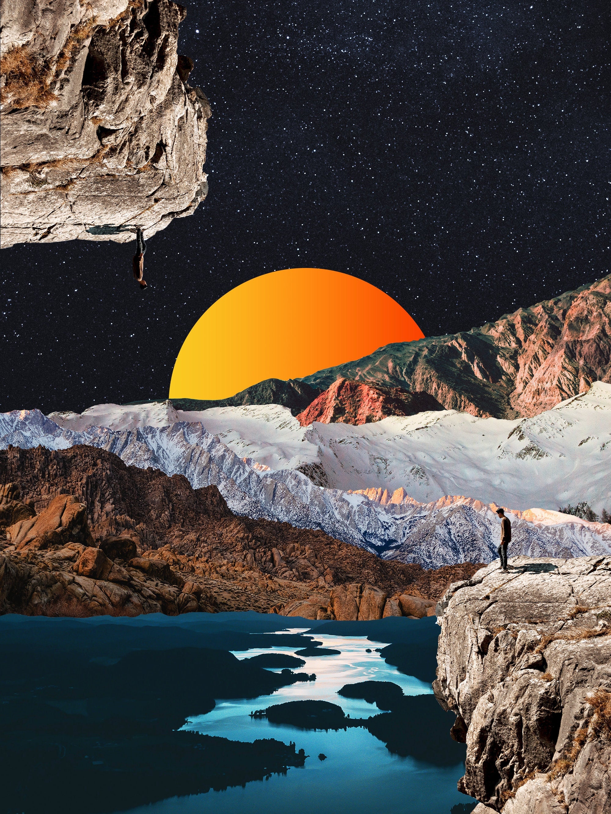 Overlooking Space Digital Collage / Trippy Wall Art / Digital Download ...