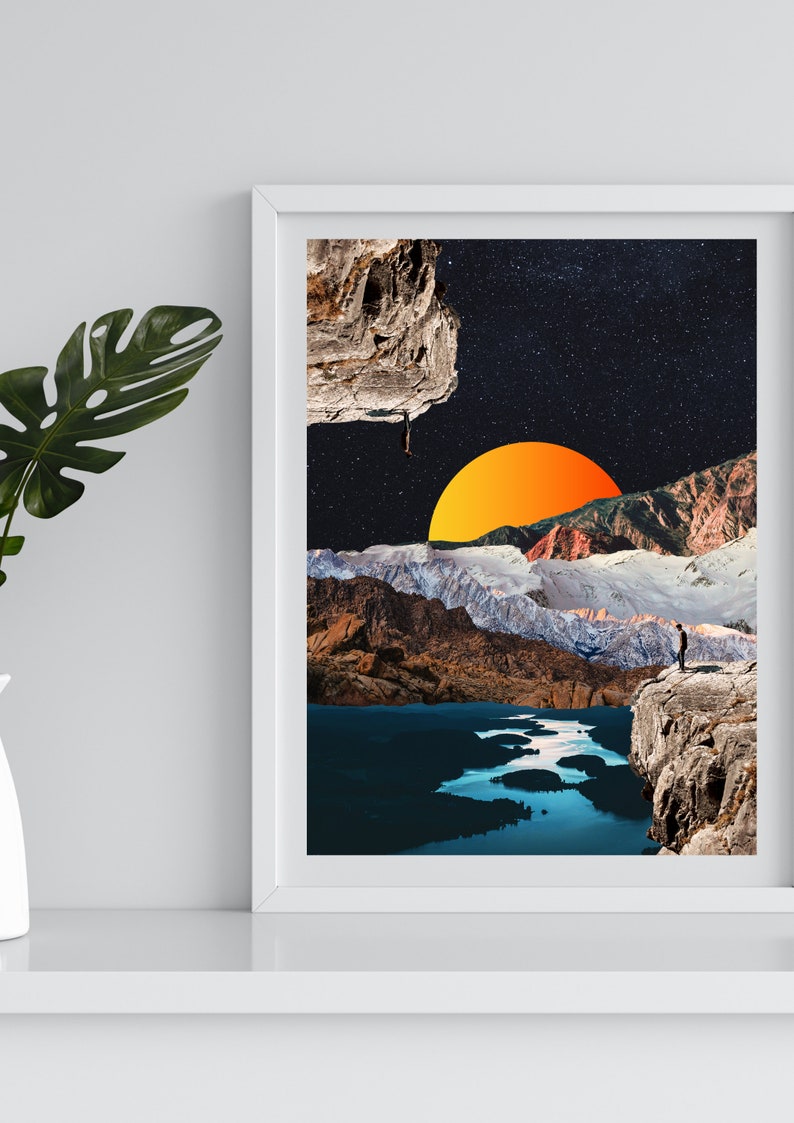 Overlooking Space Digital Collage / Trippy Wall Art / Digital Download ...