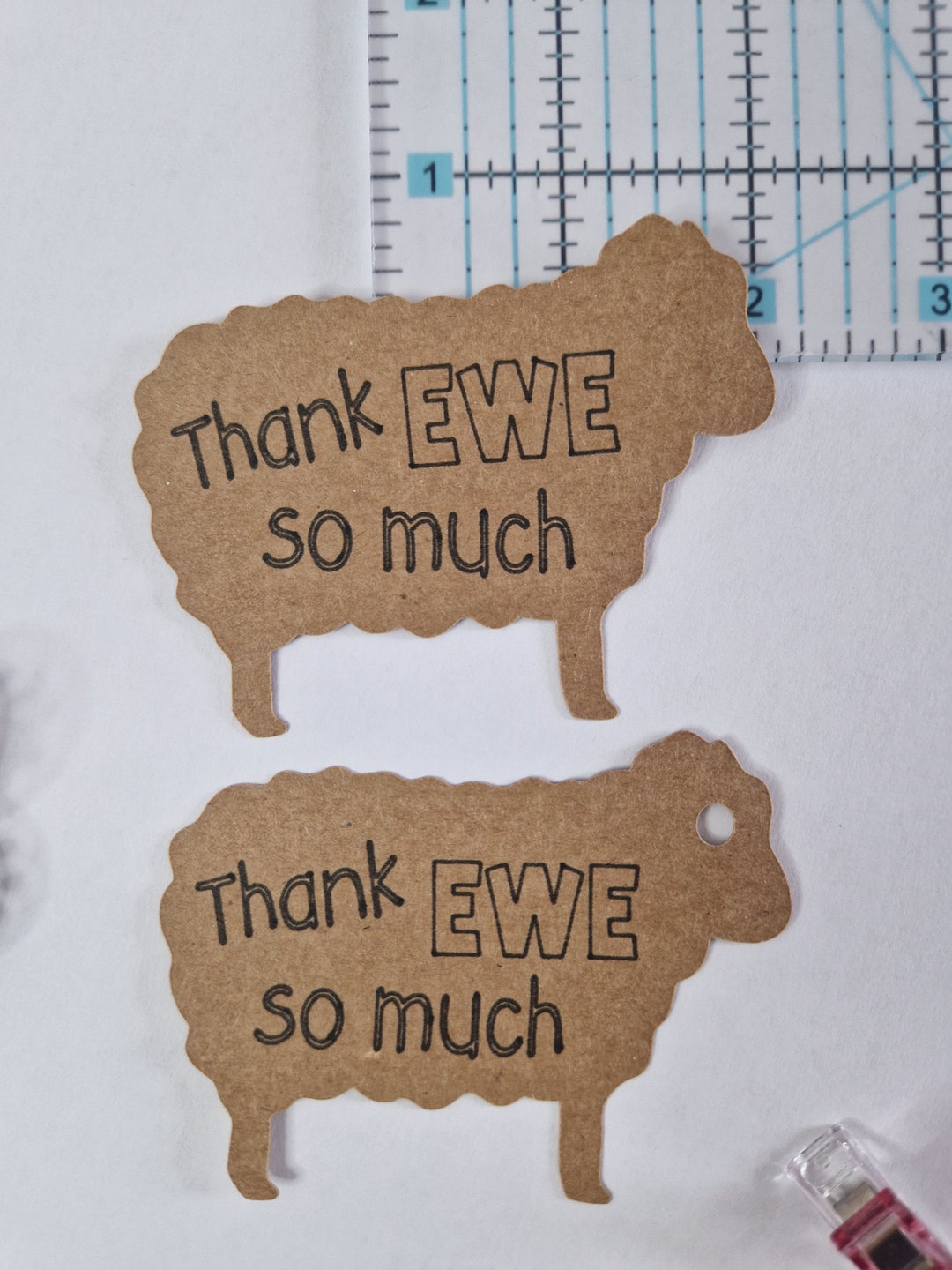 Custom Shape Sheep Cards Pack Appreciation Labels Handmade Thankyou ...