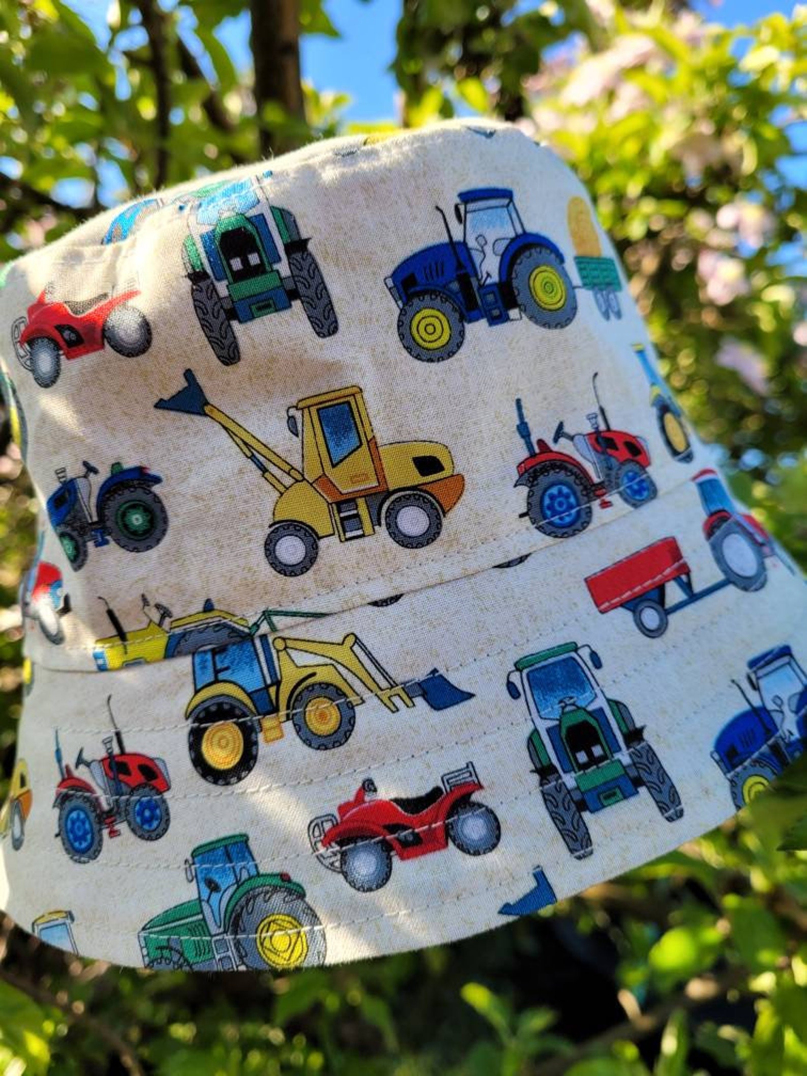 Boys Tractor Hat Summer Hat With Tractors for Kids Digger Hat - Etsy