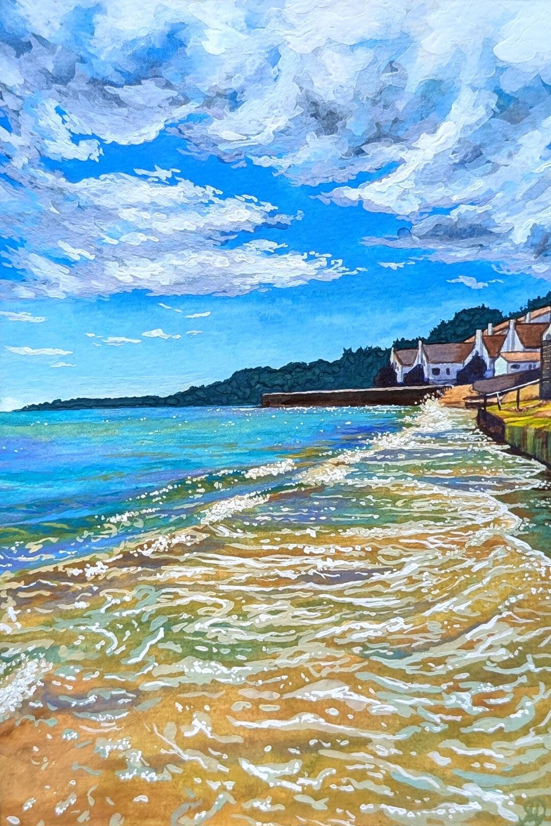 A5 Gouache Painting - the Nanny Beach - Etsy