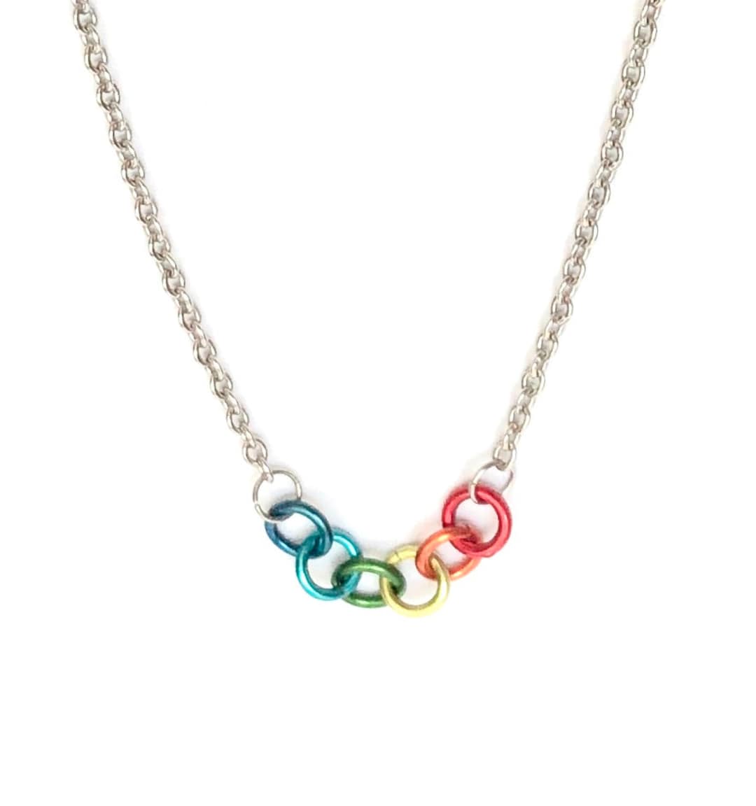 Rainbow LGBT Pride Necklacelgbt Pride Accessoriesgay Pride Jewelry ...