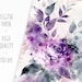 Purple Floral Digital Paper, Abstract Purple Flowers Watercolor Wedding ...