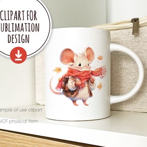 Cute Fall Mouse PNG Clipart. Autumn Sublimation Designs, Digital ...