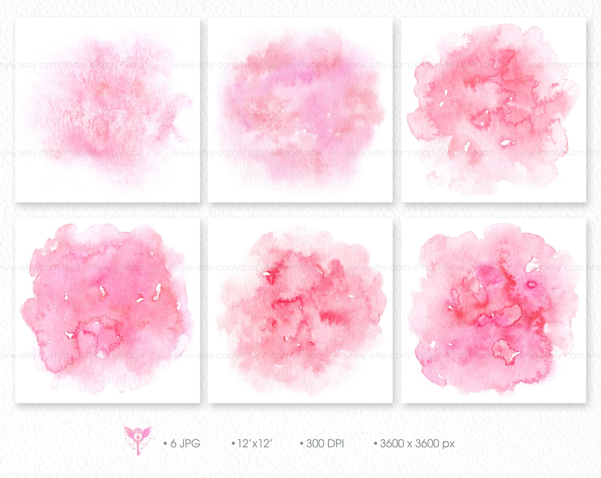 Papel digital de acuarela rosa salpicadura abstracta de | Etsy