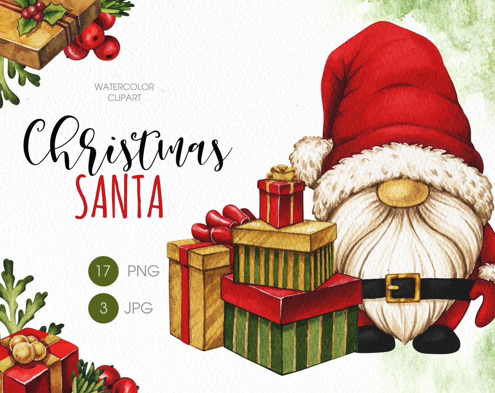 Santa Claus PNG Clipart. Christmas Gnome Santa Claus Cute - Etsy
