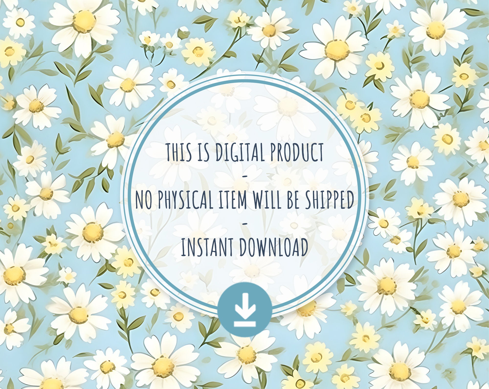Daisy Floral Digital Paper, Abstract Watercolor Daisies Flowers ...