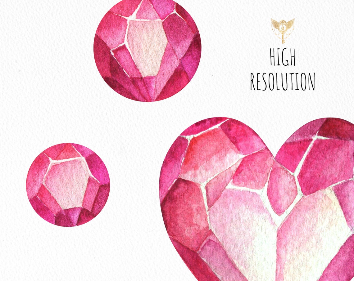 Valentines PNG Clipart. Watercolor Love Clipart Pink Hearts - Etsy