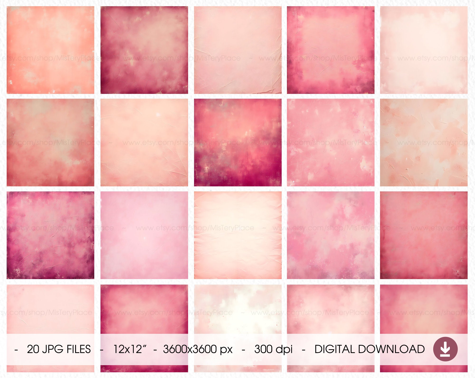 Vintage Pink Digital Paper, Abstract Blush Grunge Texture Wedding ...