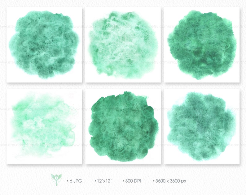 Emerald Green Digital Paper Abstract Watercolor Background - Etsy