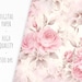 Pastel Pink Floral Digital Paper, Blush Rose Watercolor Scrapbook Paper ...